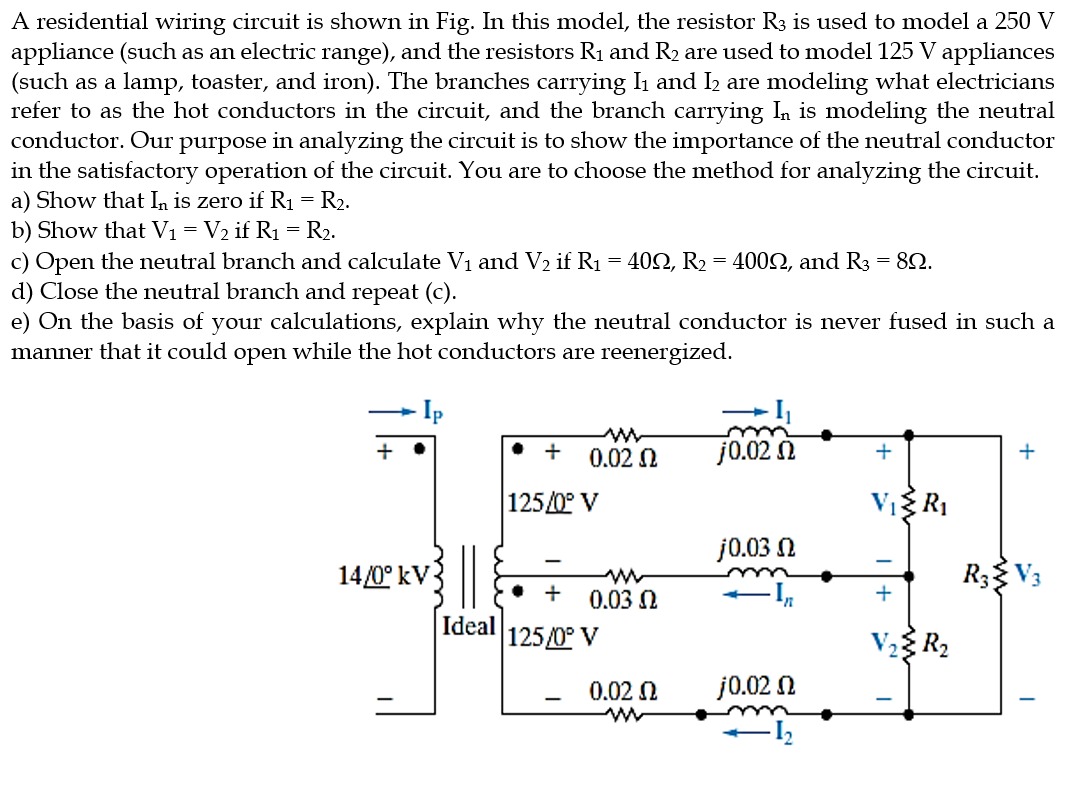 Solved A residential wiring circuit is shown in Fig. In this | Chegg.com