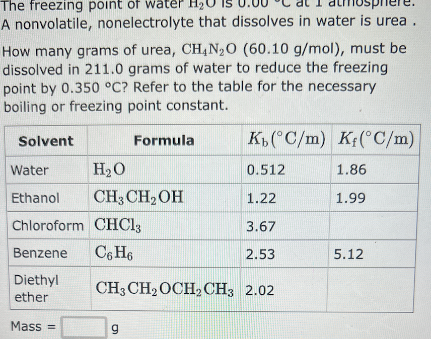 Solved The boiling point of chloroform, CHCl3, is 61.7C at 1 | Chegg.com