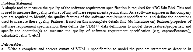Problem Statement A simple tool to measure the | Chegg.com
