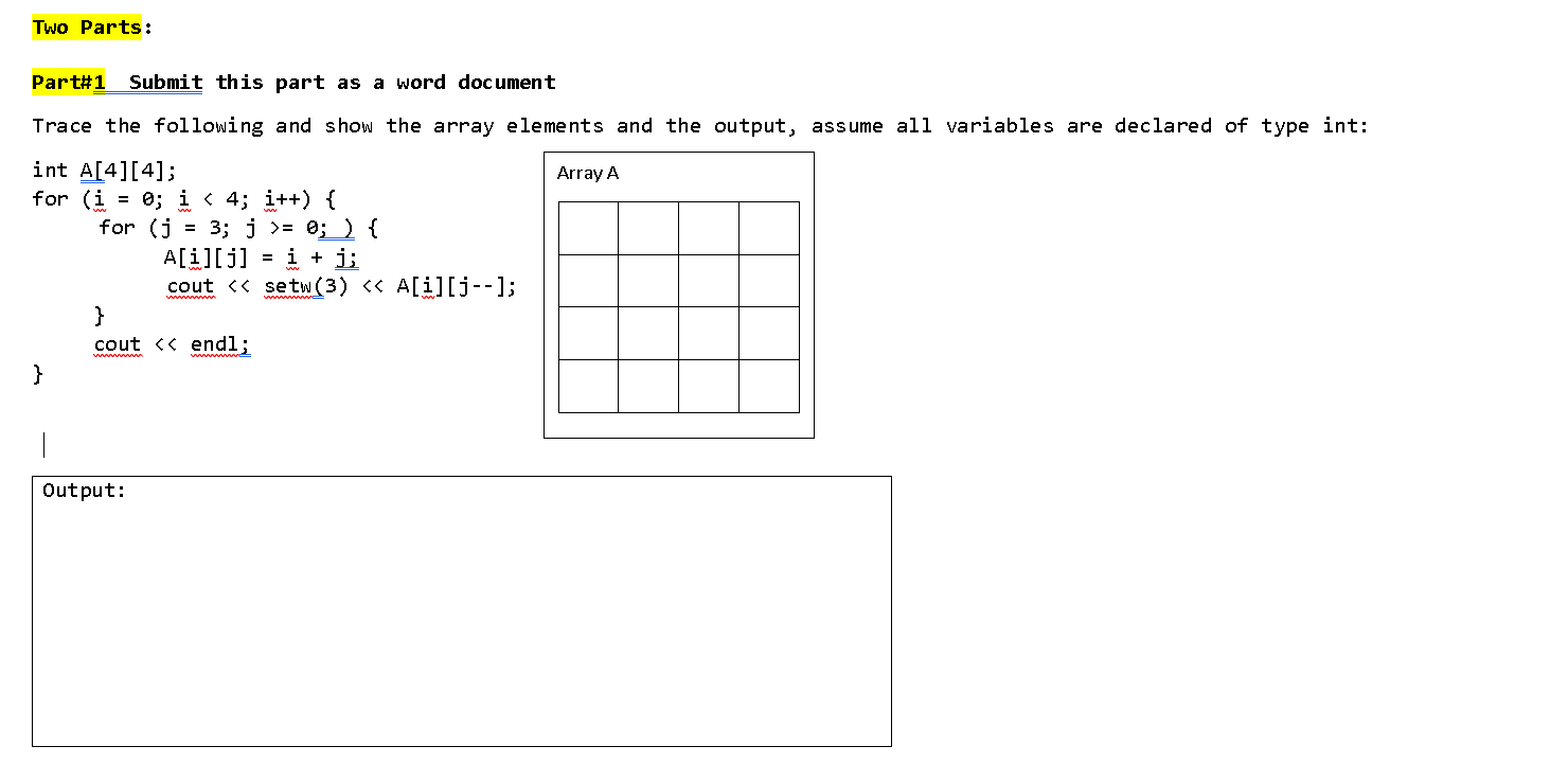 Solved Part\#1 Submit this part as a word document Trace the | Chegg.com