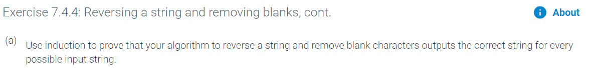 Solved: Exercise 7.4.4: Reversing A String And Removing Bl... | Chegg.com