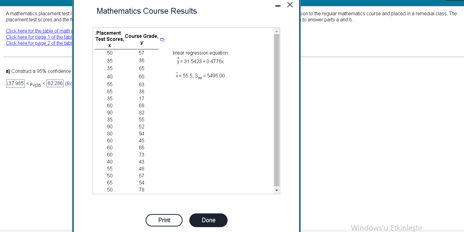 Solved A mathematics placement test is given to all entering | Chegg.com