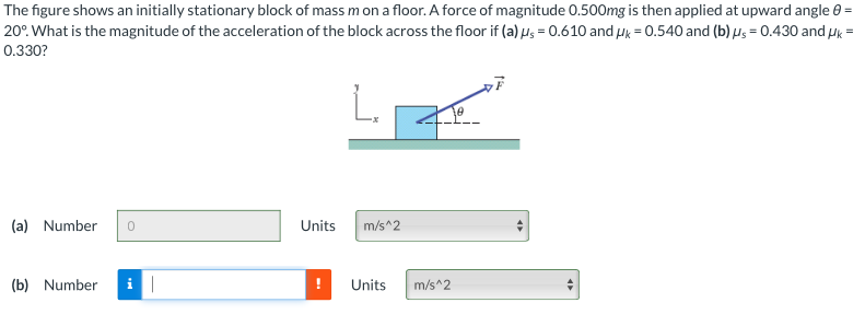 Solved The figure shows an initially stationary block of | Chegg.com