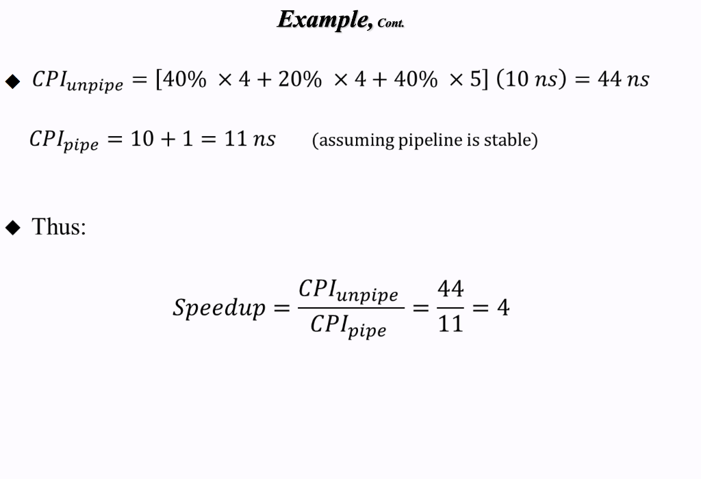 Solved Consider the example of pipeline performance in slide | Chegg.com