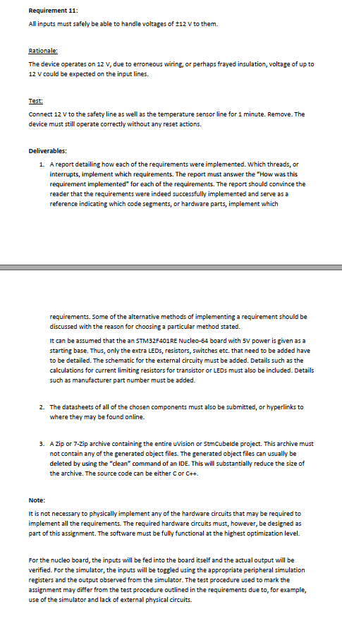 Solved Requirement 11: All inputs must safely be able to | Chegg.com