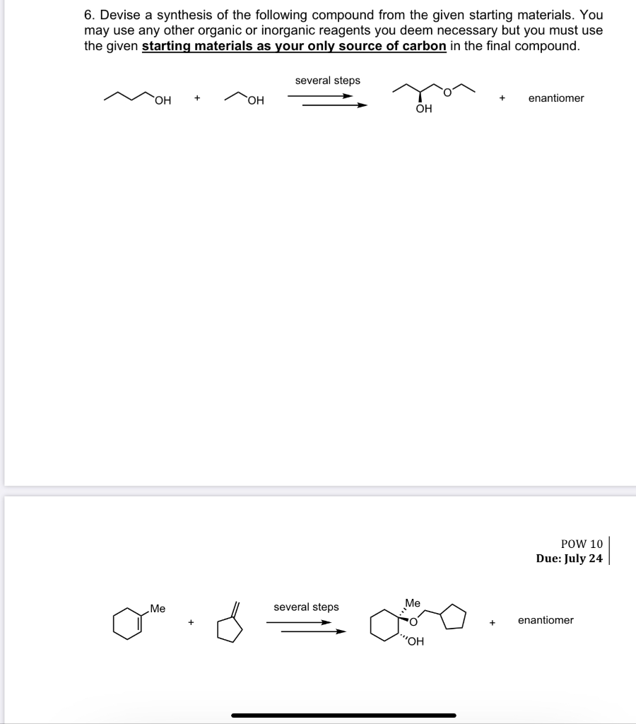 Solved 6. Devise a synthesis of the following compound from | Chegg.com