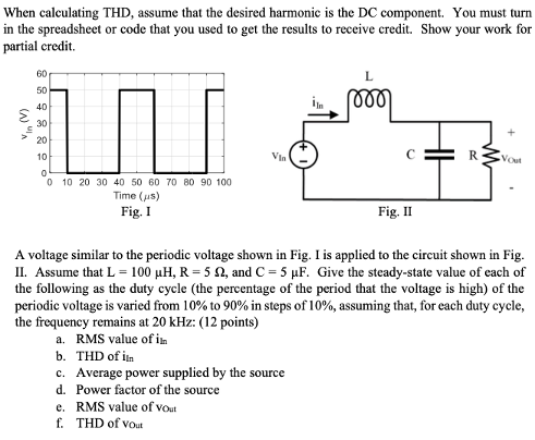Solved When calculating THD, ﻿assume that the desired | Chegg.com