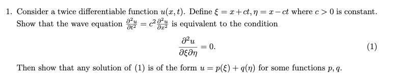 Solved อน 822 1. Consider a twice differentiable function | Chegg.com