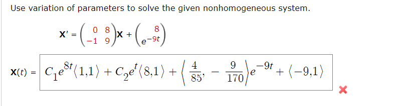 Solved Use variation of parameters to solve the given | Chegg.com