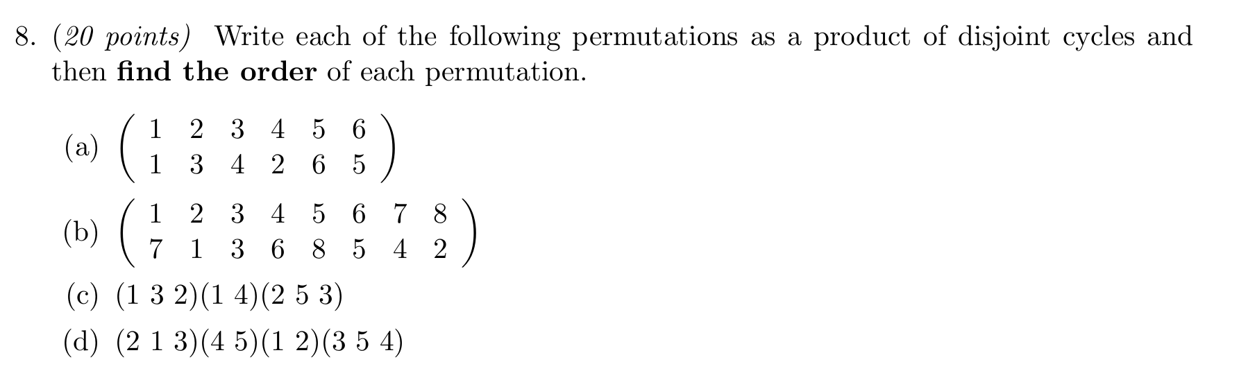 Solved (20 ﻿points) ﻿Write each of ﻿the following | Chegg.com