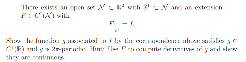 Solved Problem 2 (continuous differentiability of a function | Chegg.com