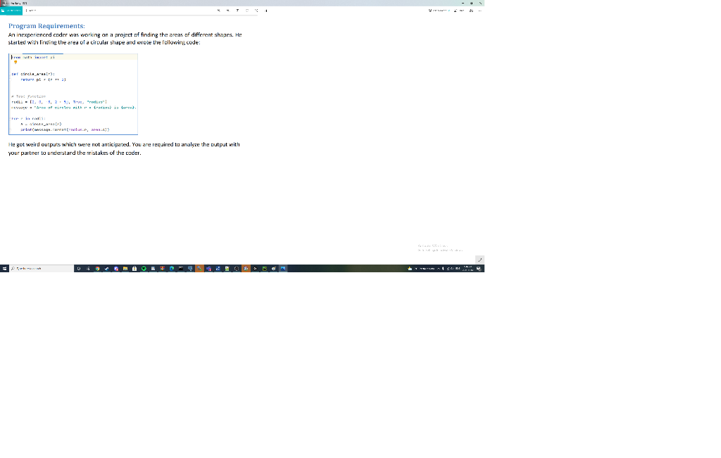 Solved Program Requirements: An inexperienced coder was | Chegg.com