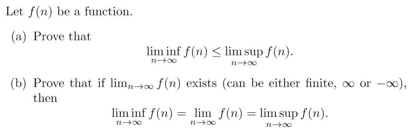 Solved Let f(n) be a function. (a) Prove that | Chegg.com