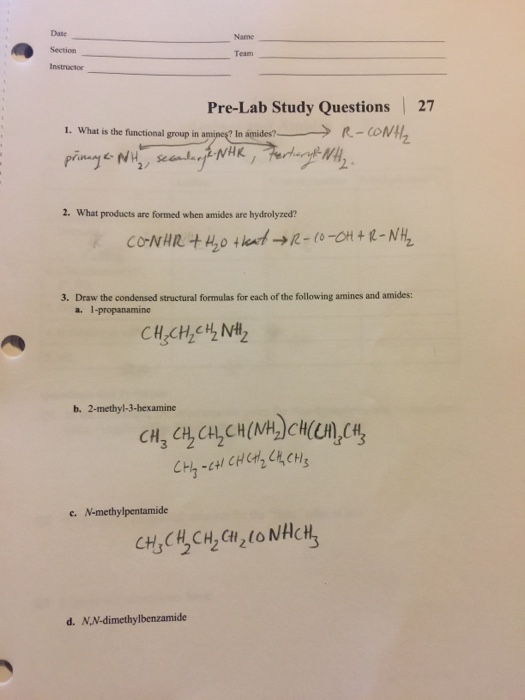 Solved Date Name Section Team Pre-Lab Study Questions 27 > | Chegg.com Solved Date Name Section Team Pre-Lab Study Questions 27 > | Chegg.com