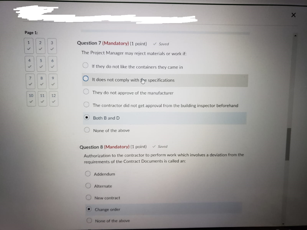Solved Page 1: Question 1 (Mandatory) (1 point) Saved The | Chegg.com