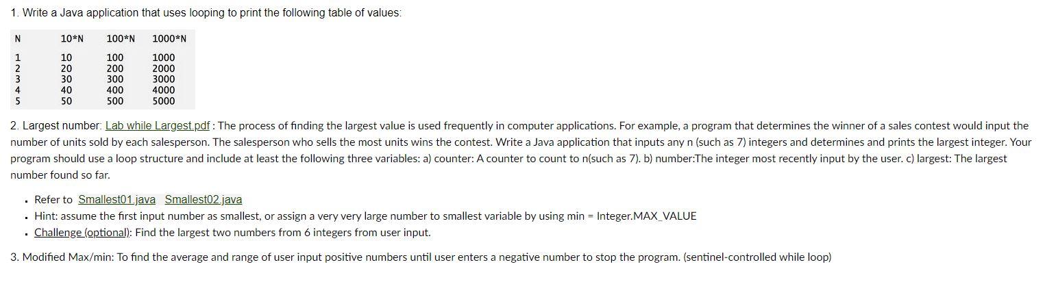 Solved 1 Write A Java Application That Uses Looping To 7261
