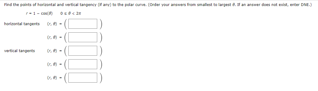 Solved Find the points of horizontal and vertical tangency | Chegg.com