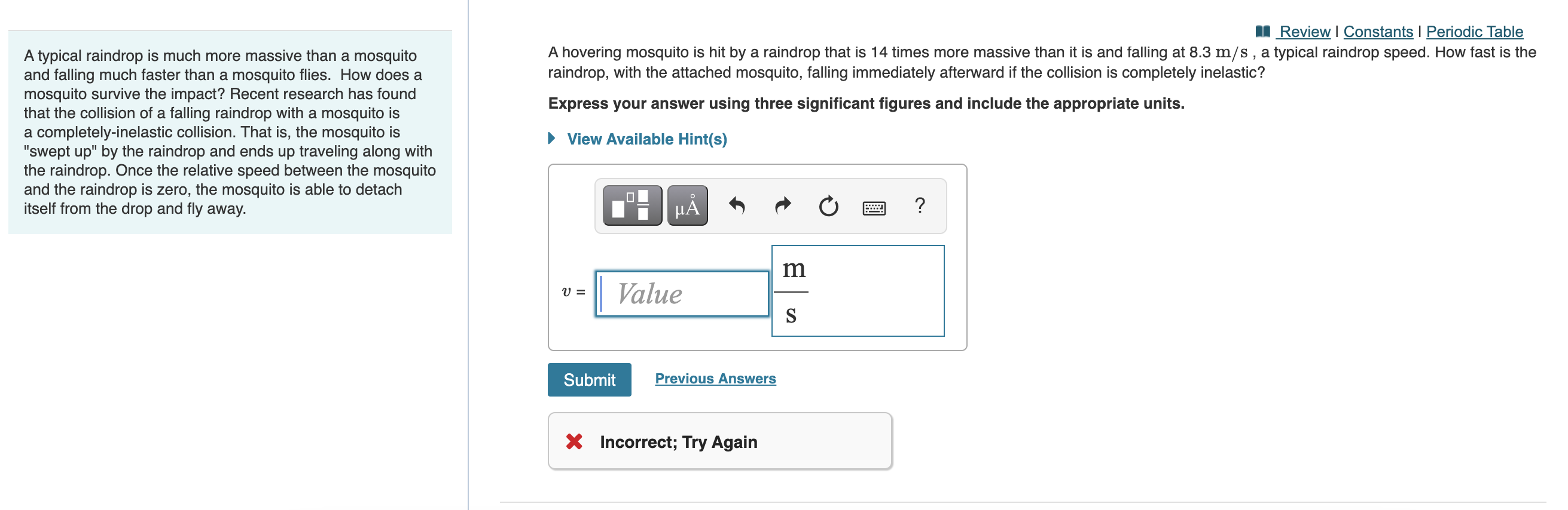 Solved II Review | Constants | Periodic Table A hovering | Chegg.com
