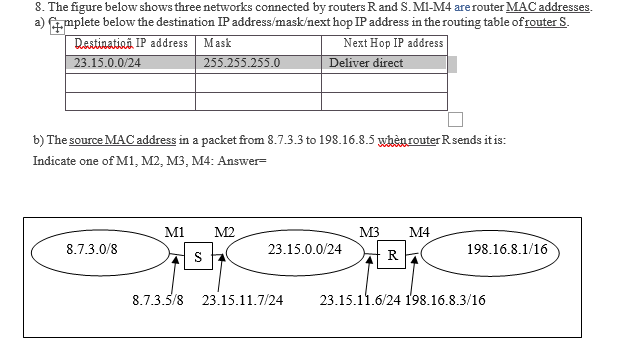 Solved 8. The figure below shows three networks connected by | Chegg.com