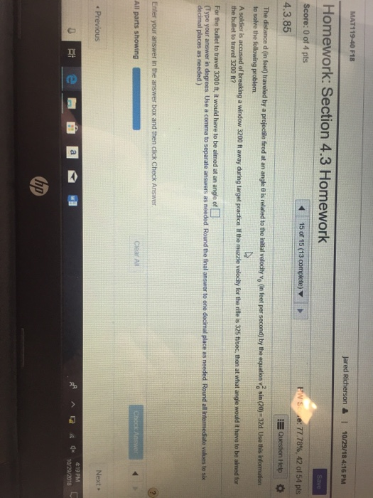 Solved MAT119-40 F18 Jared Richerson &1 10/29/18 4:16 PM | Chegg.com