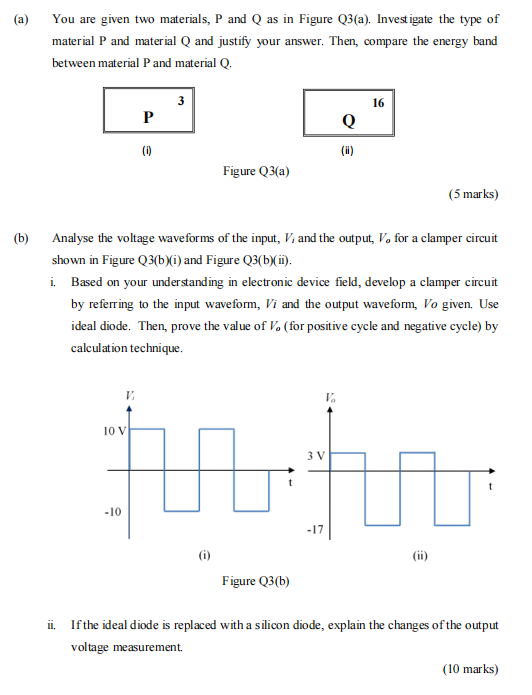 Solved (a) You are given two materials, P and Q as in Figure | Chegg.com