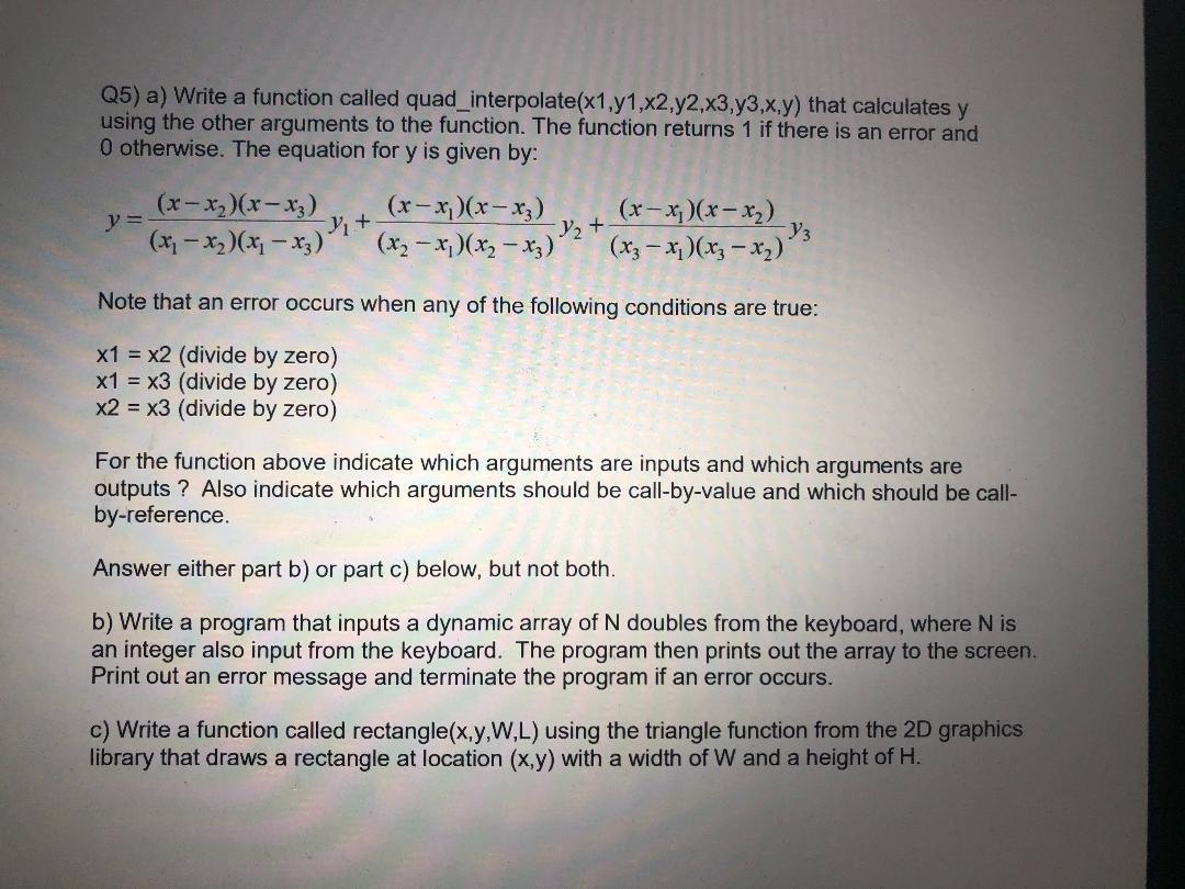 Solved Q5) a) Write a function called | Chegg.com