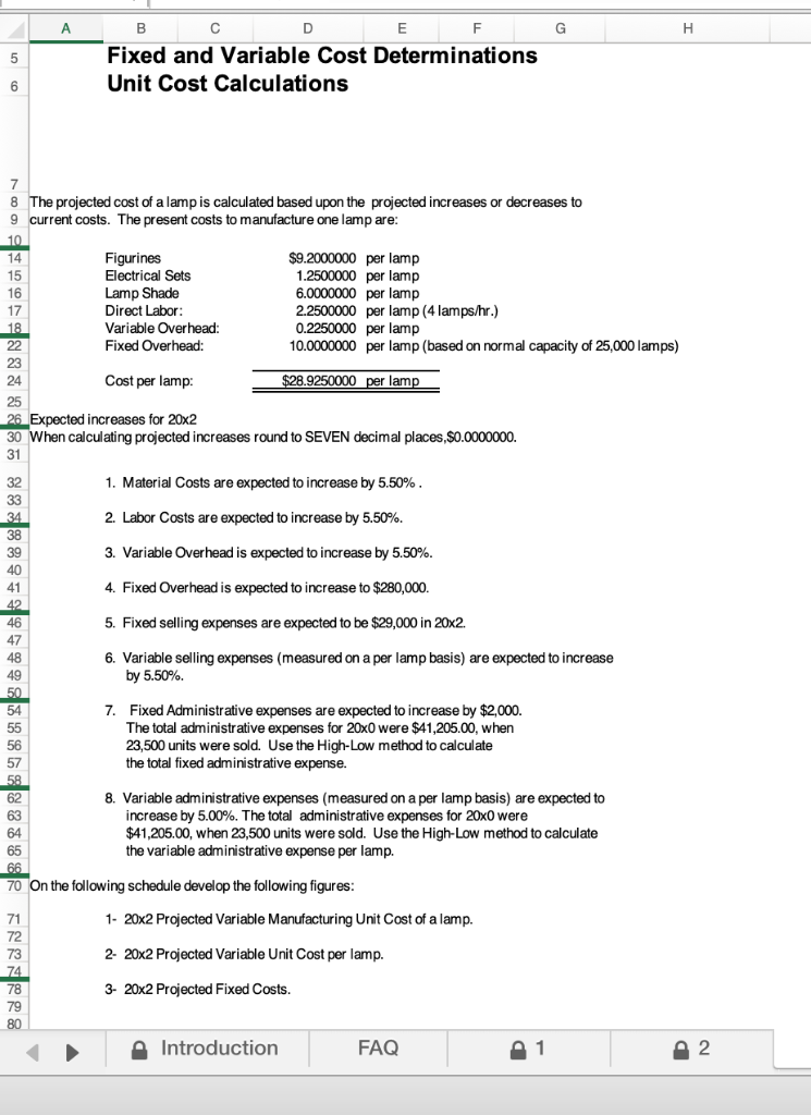 Fixed and Variable Cost Determinations Unit Cost | Chegg.com