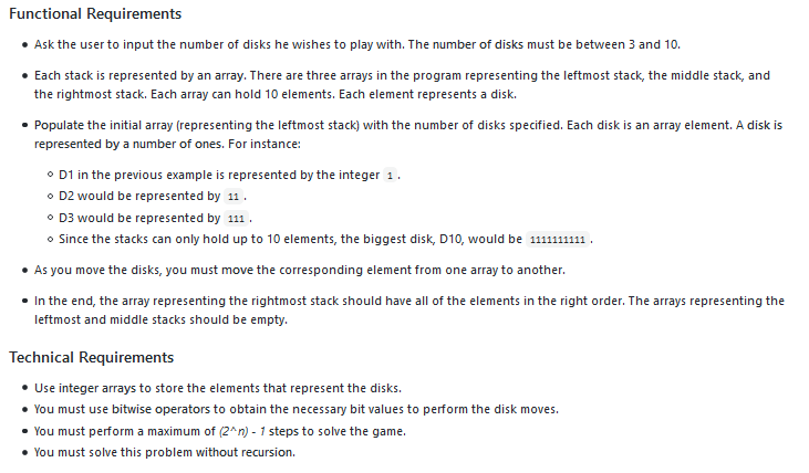 Solved Towers of Hanoi in C++ using the rules, functional | Chegg.com