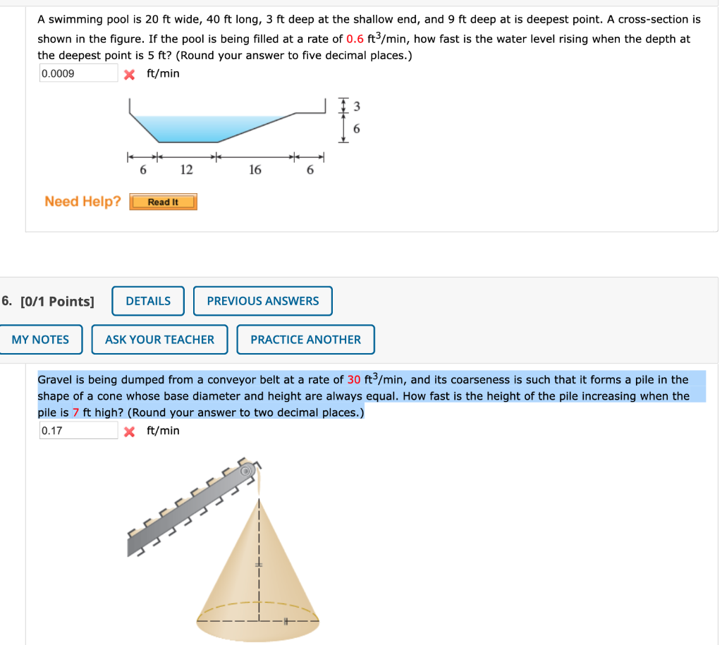 Solved A swimming pool is 20 ft wide, 40 ft long, 3 ft deep | Chegg.com