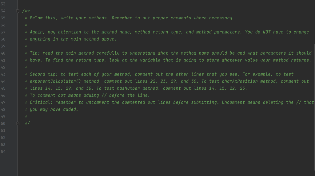 Solved blic class Assignment6 \{ /∗∗ * In this Java file, | Chegg.com