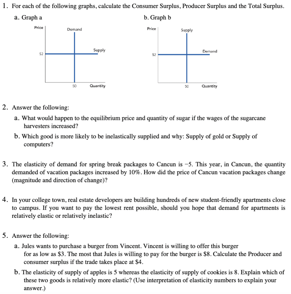 Solved 1. For each of the following graphs, calculate the | Chegg.com