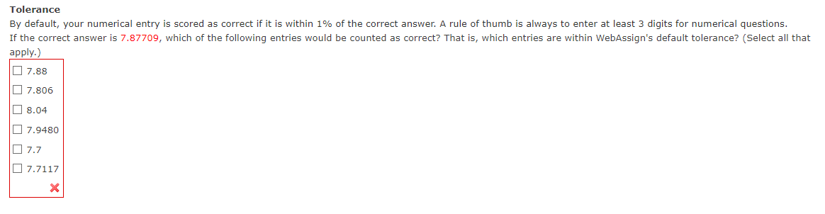 Solved Tolerance By default, your numerical entry is scored | Chegg.com
