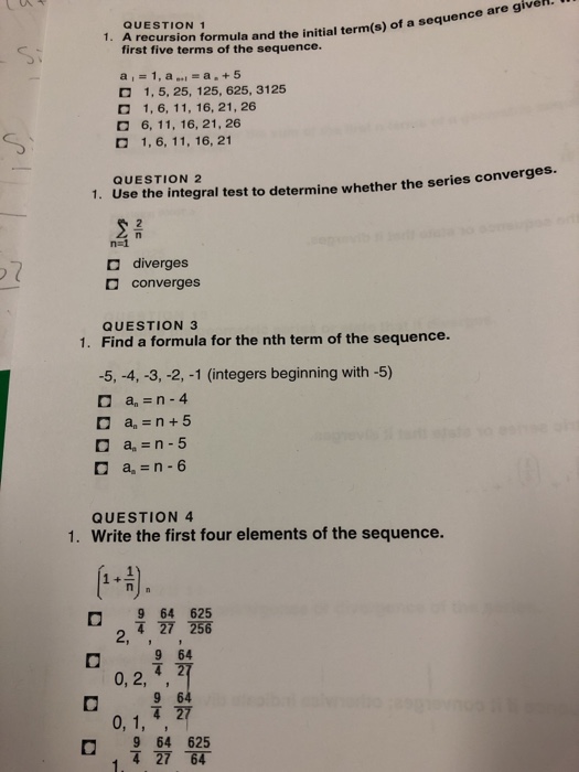 Solved QUESTION 1 A recursion formula and the initial | Chegg.com