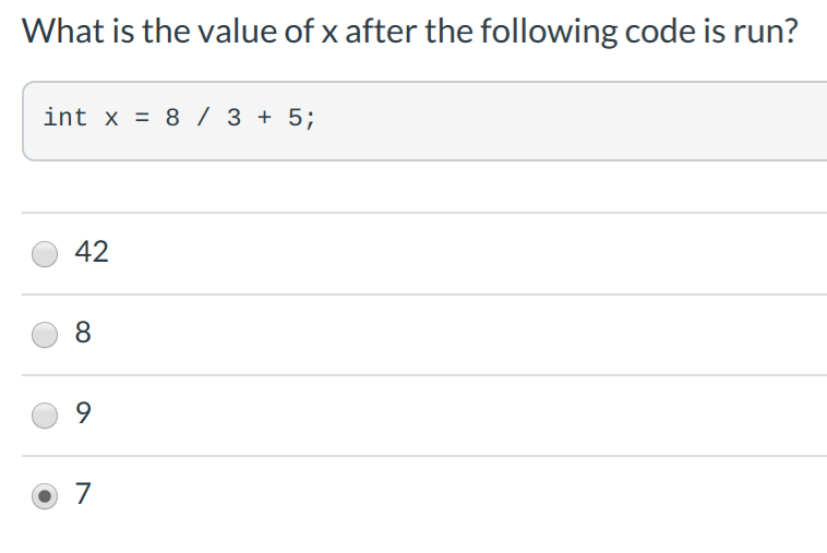 Solved What is the value of x after the following code is | Chegg.com