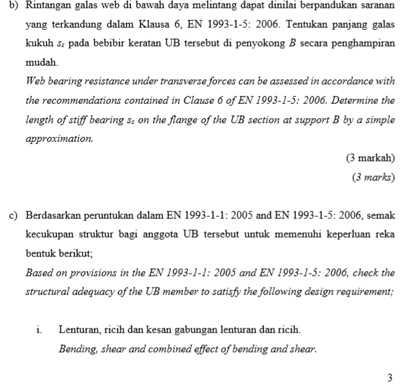 Rajah 2(a) memaparkan suatu rasuk keluli tersokong | Chegg.com
