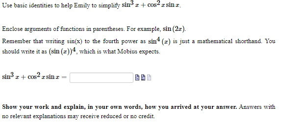 Solved Use basic identities to help Emily to simplify | Chegg.com