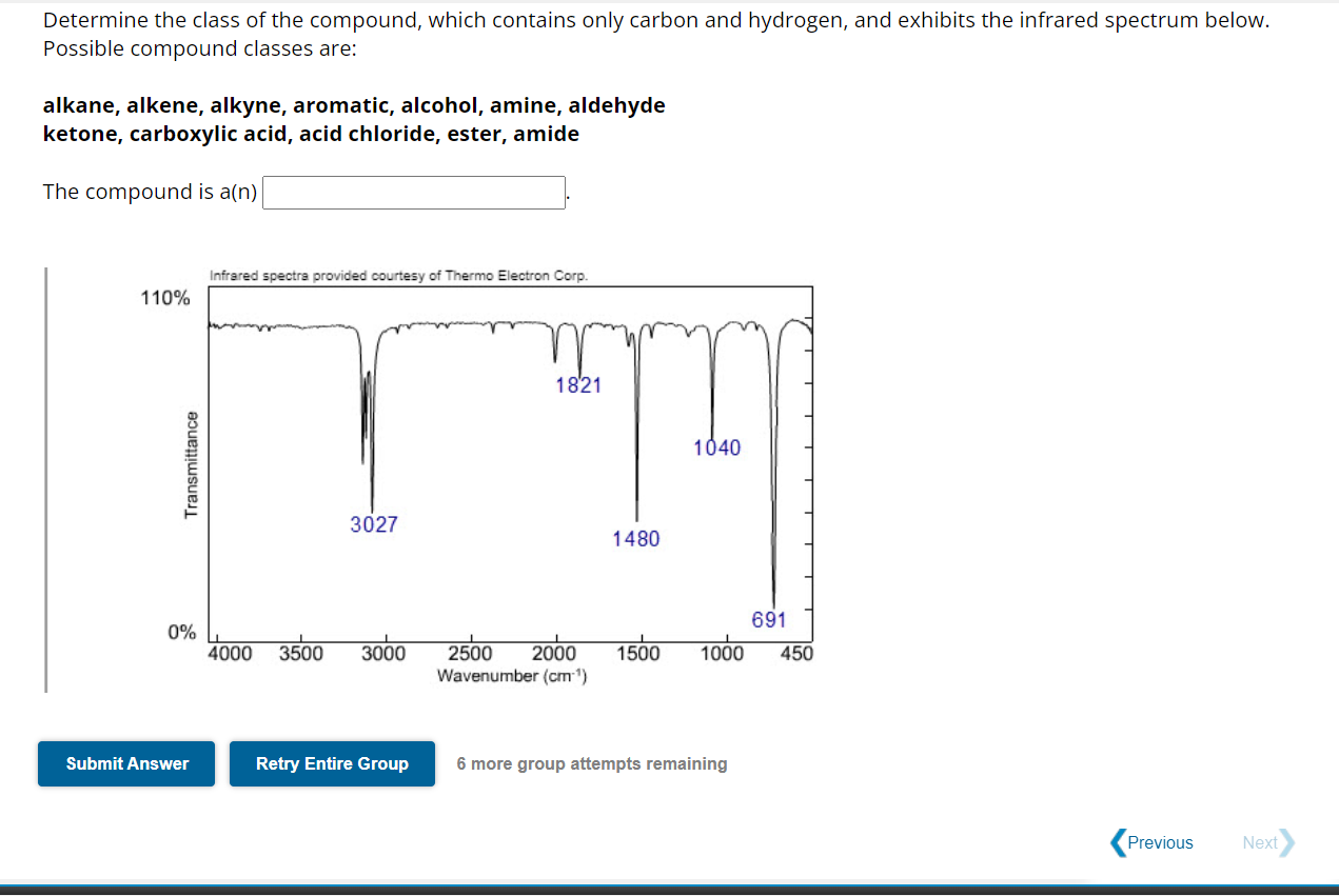 Solved Determine the class of the compound, which contains | Chegg.com
