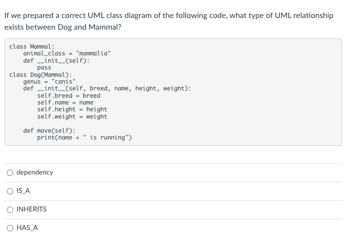 Solved If we prepared a correct UML class diagram of the | Chegg.com