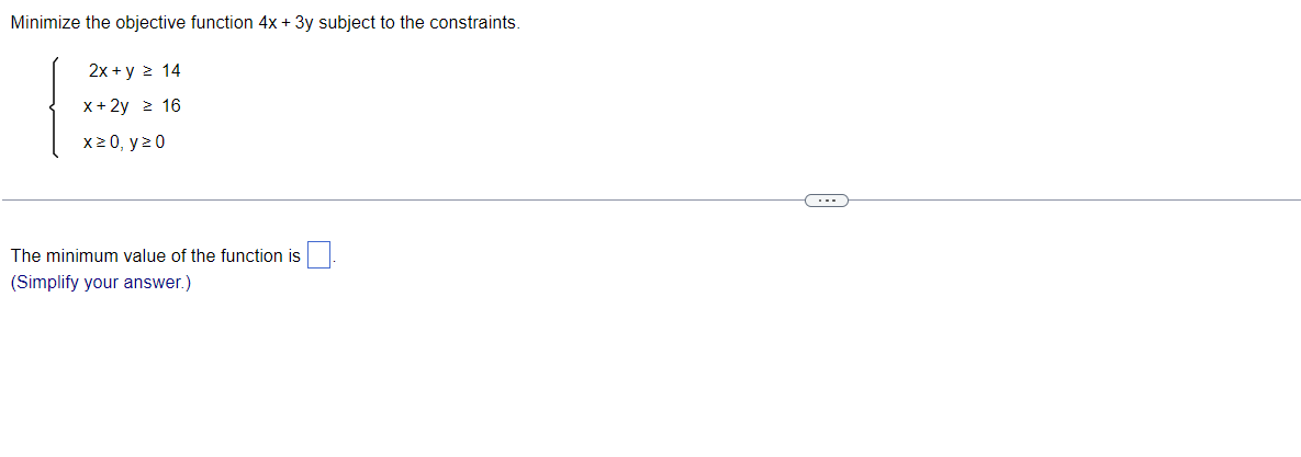 Solved Minimize The Objective Function 4x 3y Subject To The