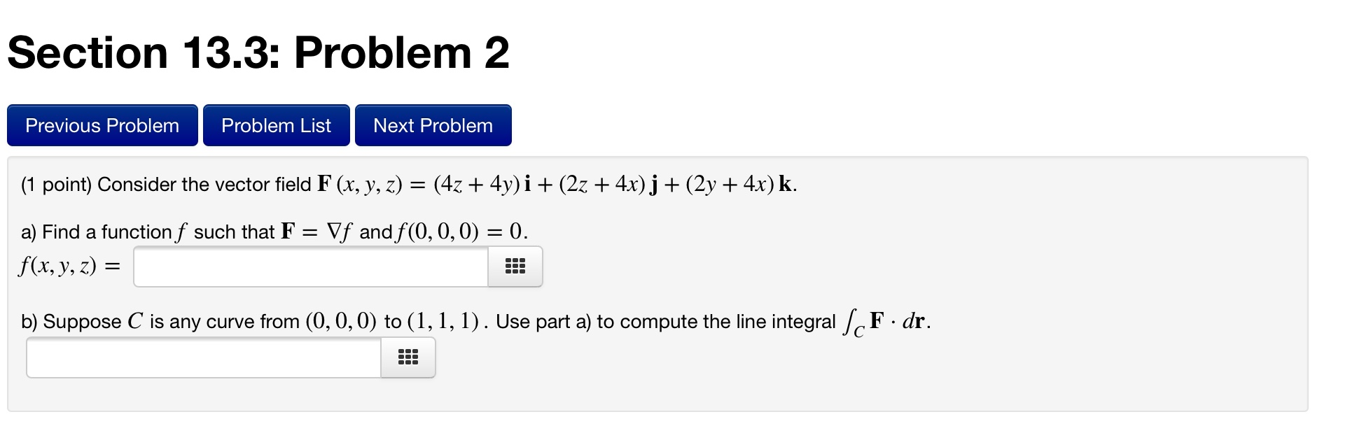 Solved Section 13.3: Problem 2 Previous Problem Problem List | Chegg.com