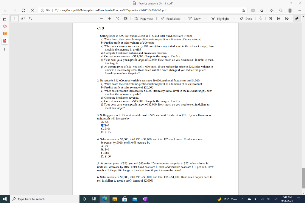 Solved "Practice Questions Ch 1 5 1.pdf File | Chegg.com