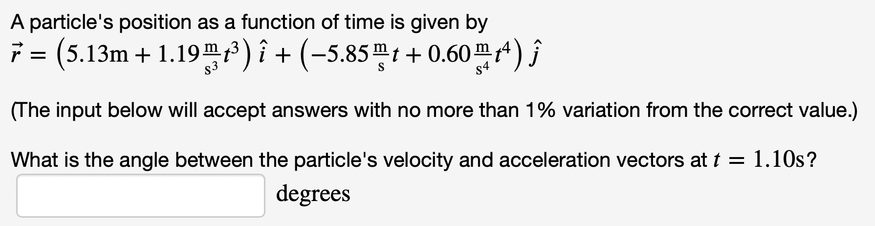 Solved A particle's position as a function of time is given | Chegg.com