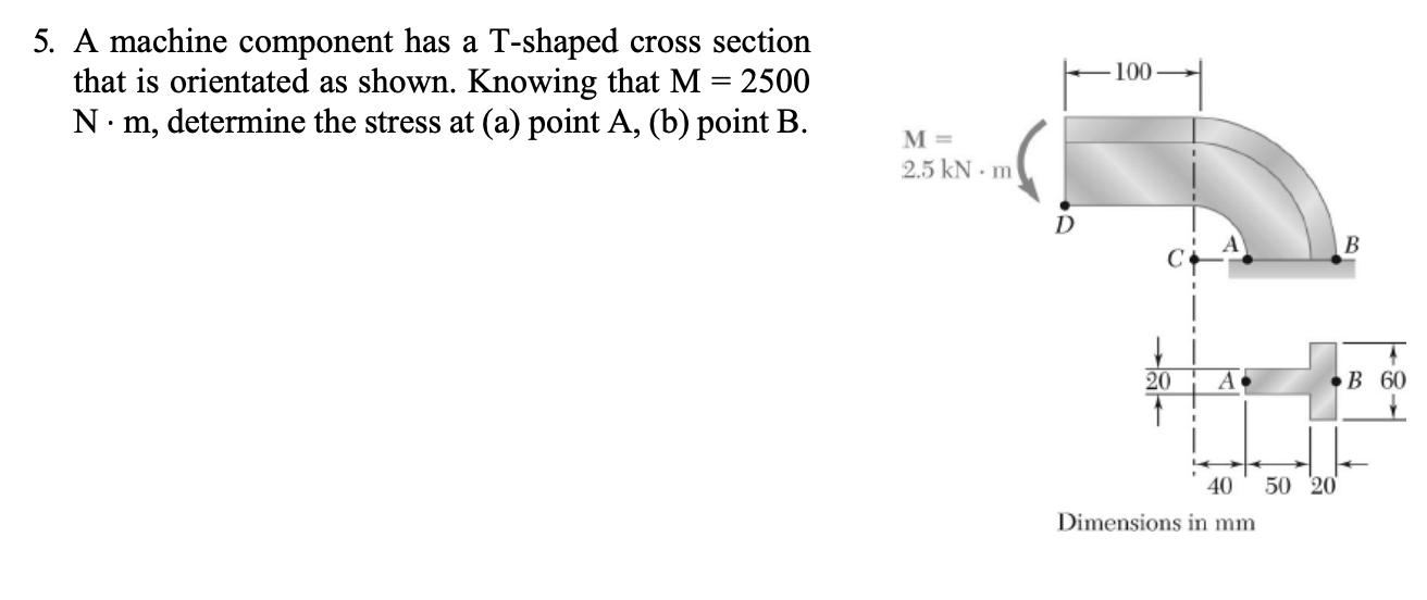 Solved 5. A machine component has a T-shaped cross section | Chegg.com