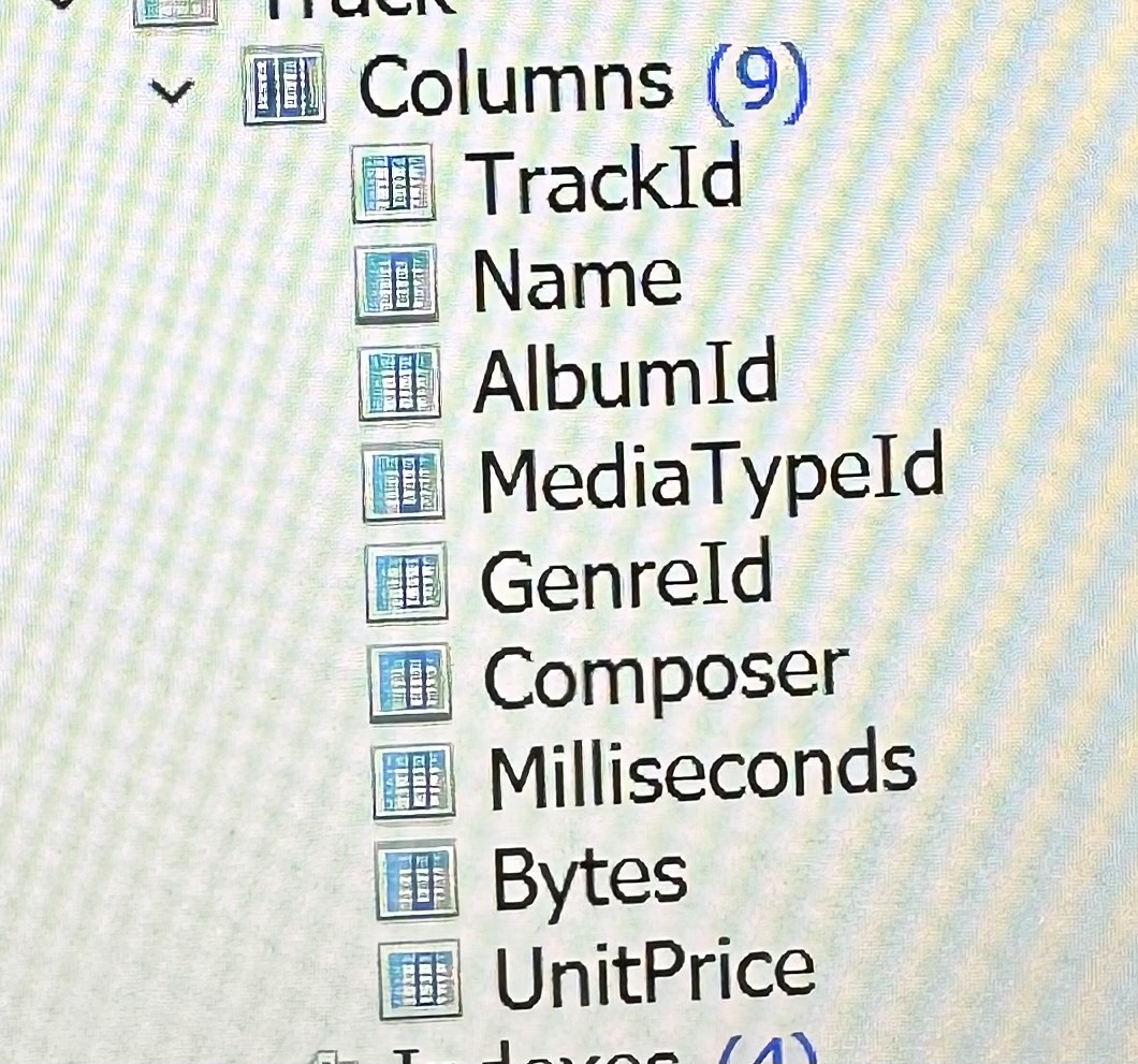 Solved Note in the Track table that there are two entries | Chegg.com