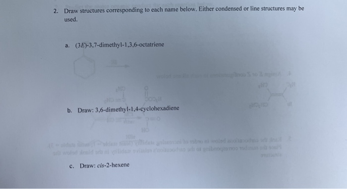Solved Draw structures corresponding to each name below. | Chegg.com