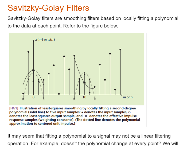 Savitzky-Golay Filters Savitzky-Golay filters are | Chegg.com