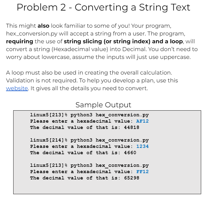 Solved Problem 2 - Converting a String Text This might also | Chegg.com