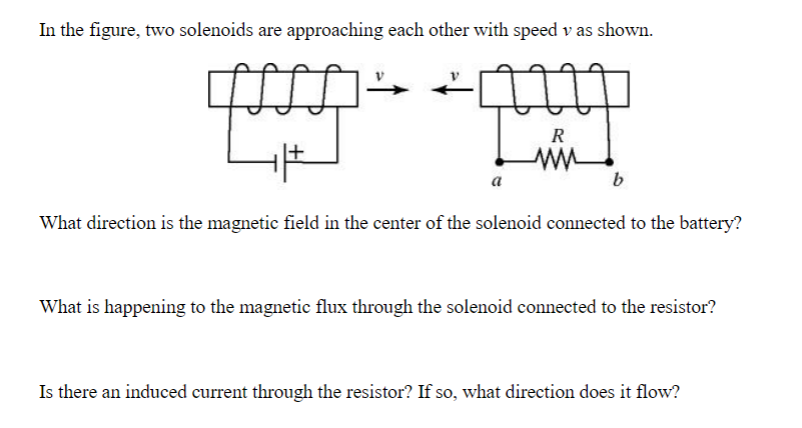 Solved In the figure, two solenoids are approaching each | Chegg.com