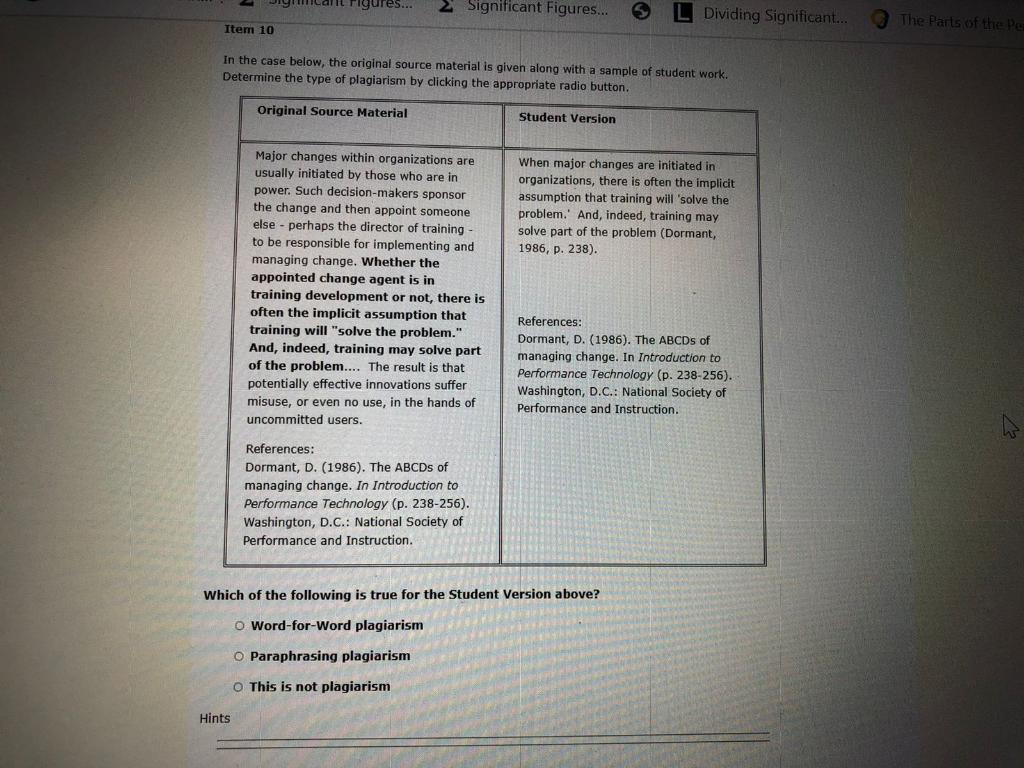Solved Dividing significant... The Parts of the pe Item 8 In | Chegg.com