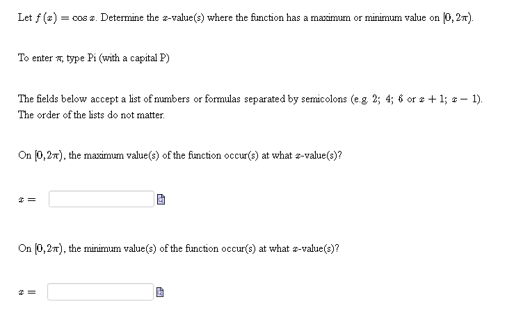 Solved Let f(x)=cosx. Determine the x-value(s) where the | Chegg.com